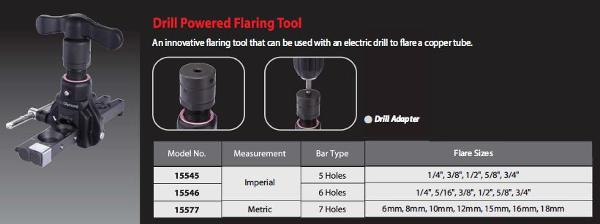 DRILL FLARING TOOL 1/4~3/4" 6SIZES INDEX BLACK DIAMOND TOOLS ECCENTRIC ...