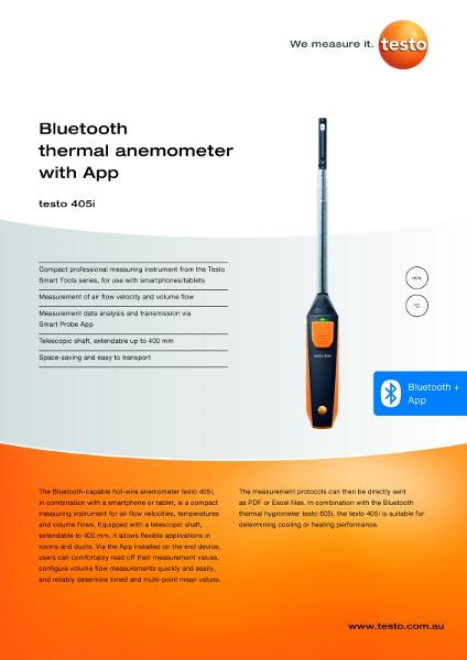 TESTO 405i SMART HOT WIRE ANEMOMETER TESTO EQUIPMENT REFRIGERATION