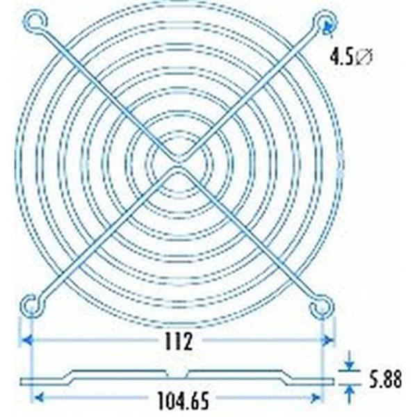FAN GRILL 120MM HVACR SPARES & EQUIPMENT AXIAL FANS, MOTORS & BLADES AC ...